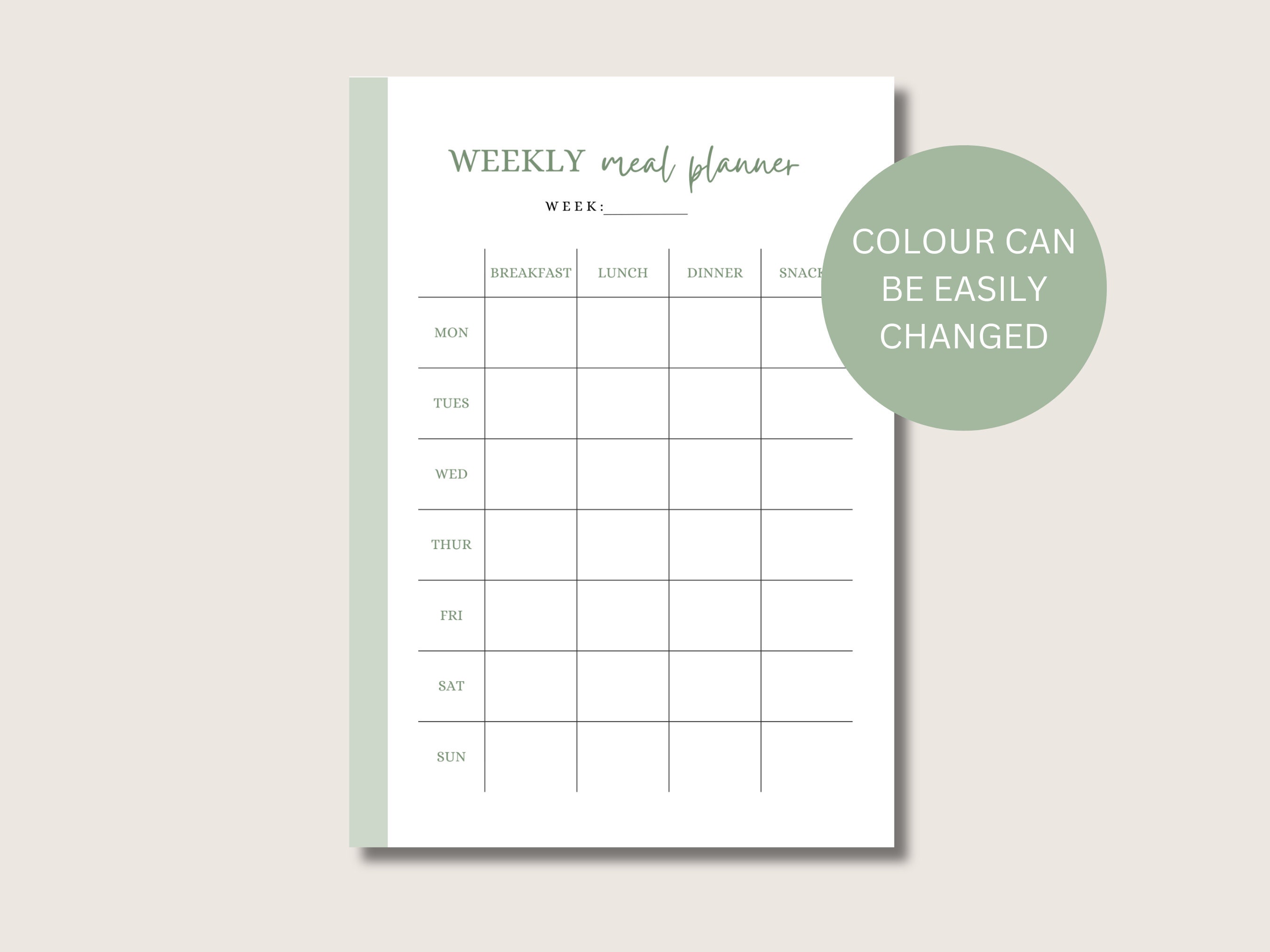 Simple Colourful Weekly Planner Template | Editable and Printable | A4 ...
