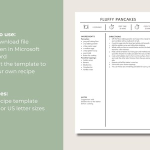 Editable Recipe Card Template: Printable A4 & US Letter (word Template ...