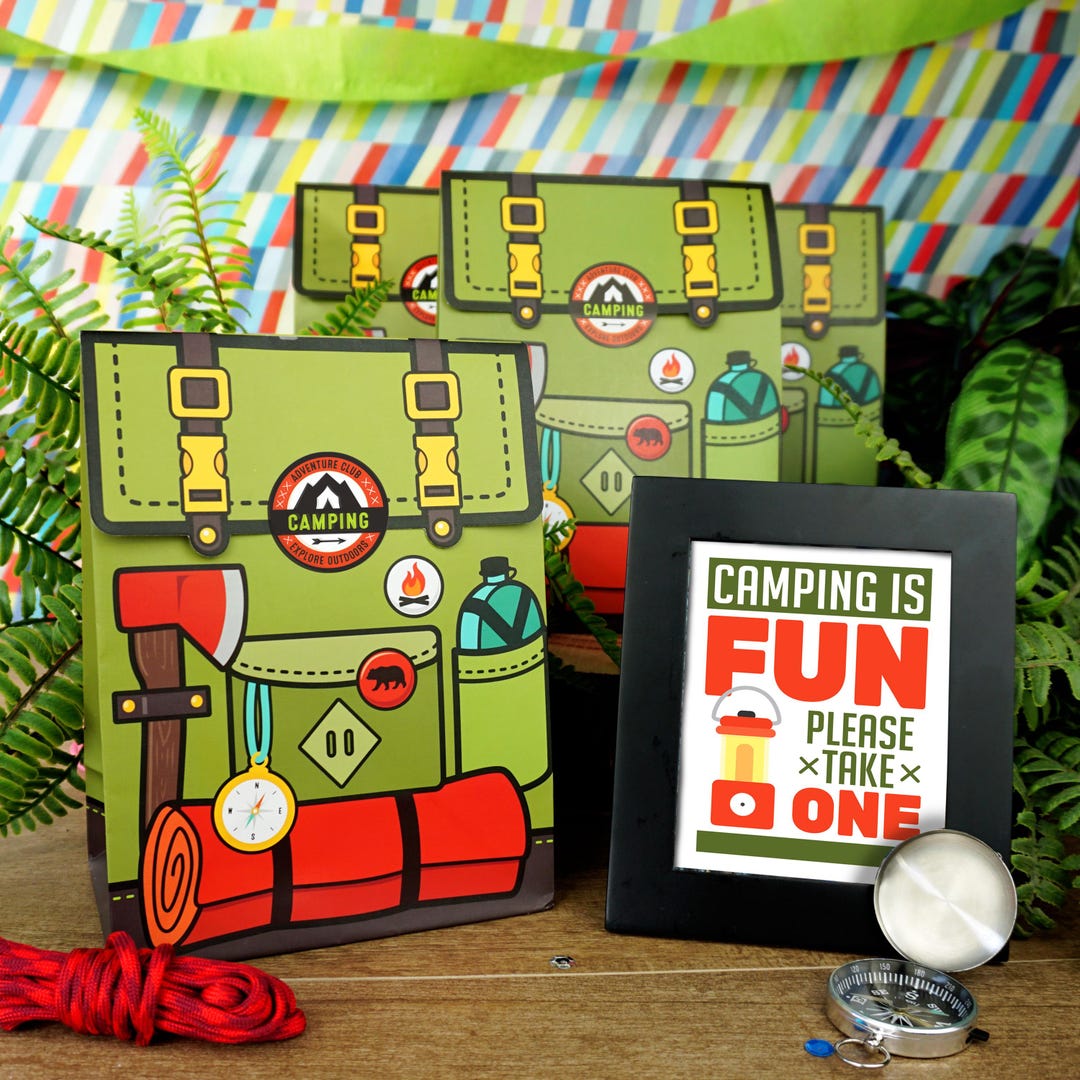 Camping Goodie Bags: Backpack Design, Camp Party Favors (18-pack) - Etsy