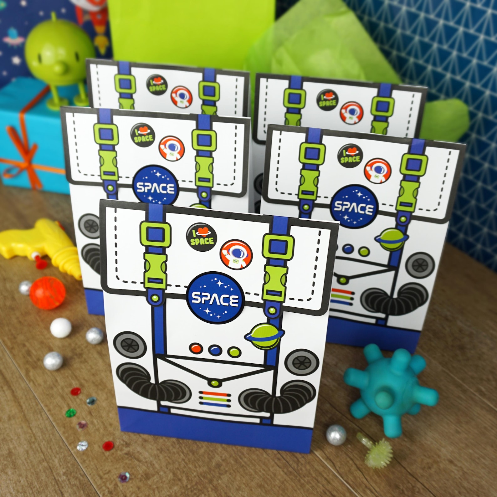 Outer Space Party Favor Bags: Astronaut Goodie Bags With Stickers (set ...