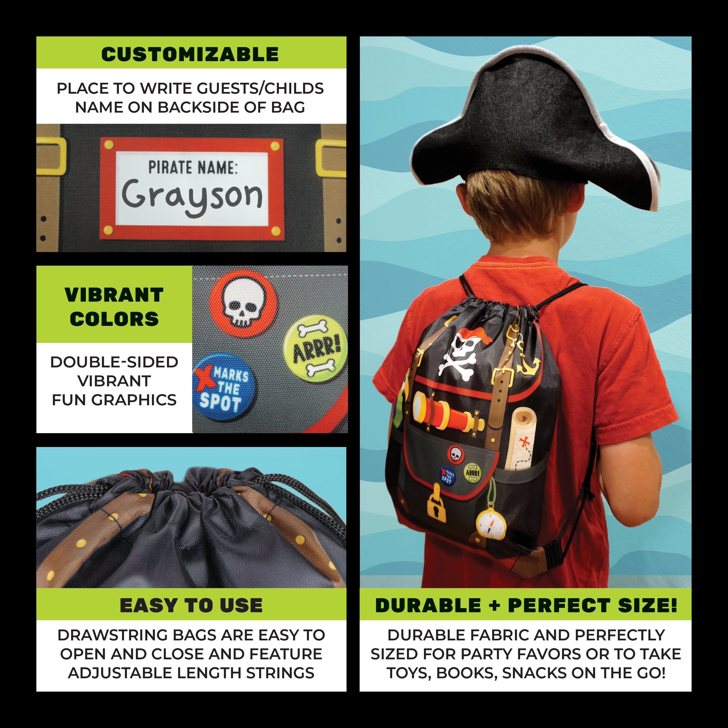 Pirate Party Favor Bags for Kids Party Decorations Pirate - Etsy