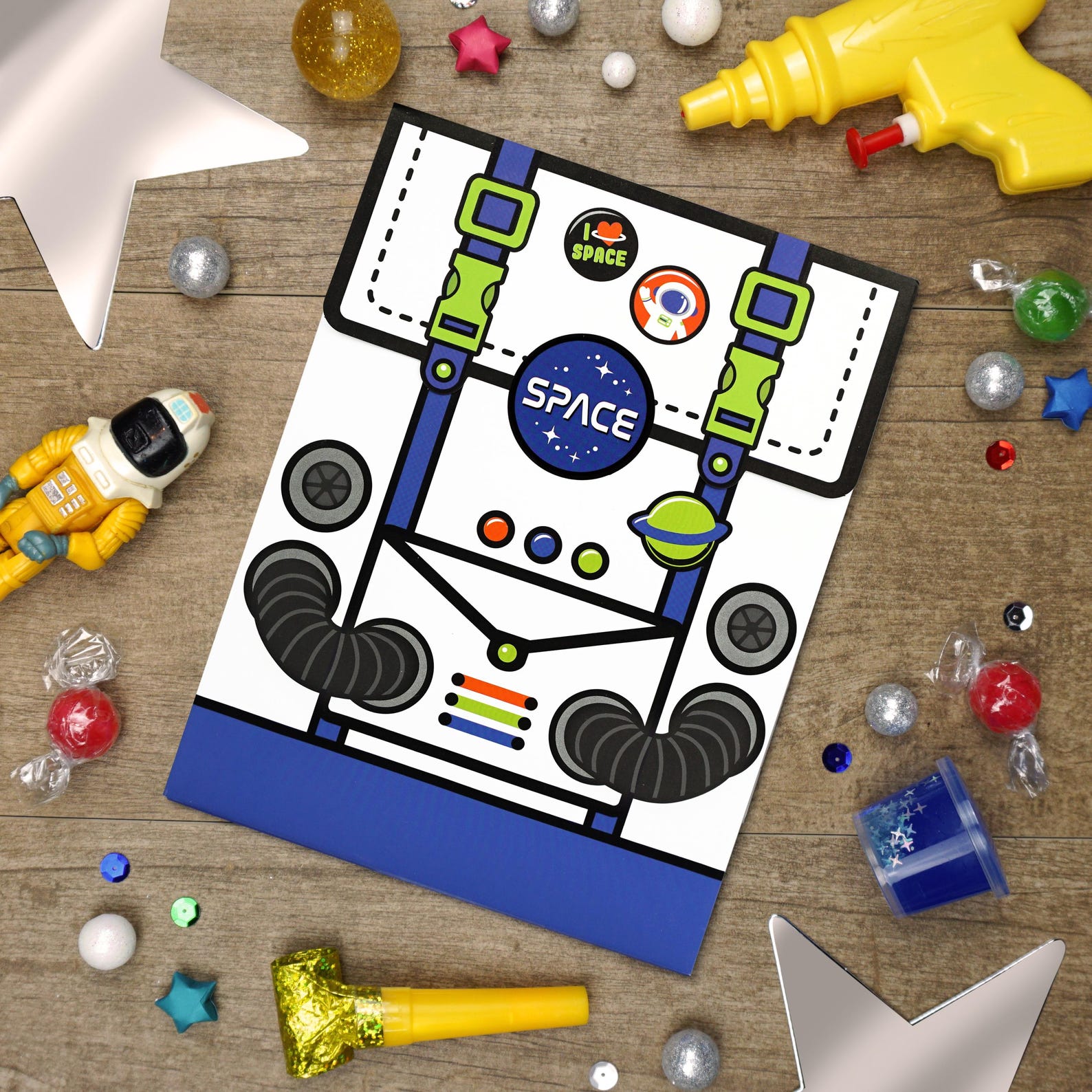 Outer Space Party Favor Bags: Astronaut Goodie Bags With Stickers (set ...