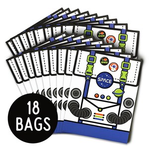 PACK OF 18 BAGS - Outer Space Party Favors Bags for Astronaut Party ...