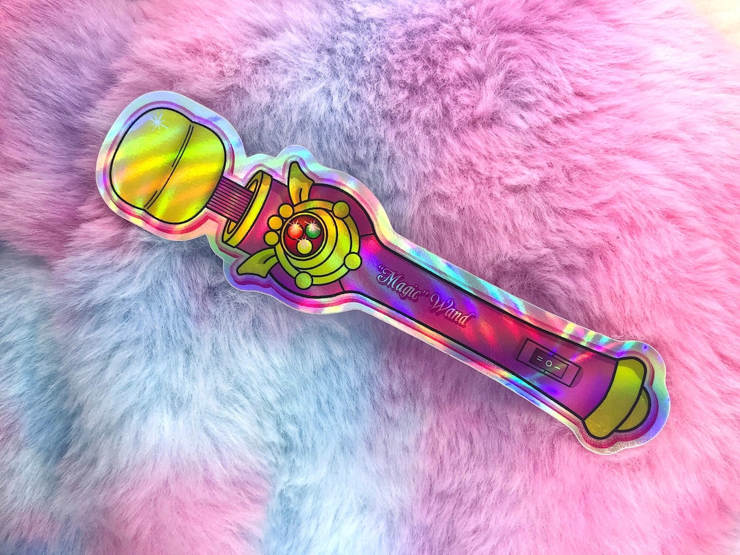 Magic Wand Holographic Sticker - Etsy