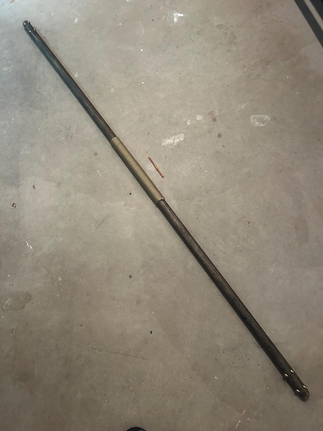 Reinforced Monkey King Long Staff W/ Miniature Prop Stained Poplar W ...