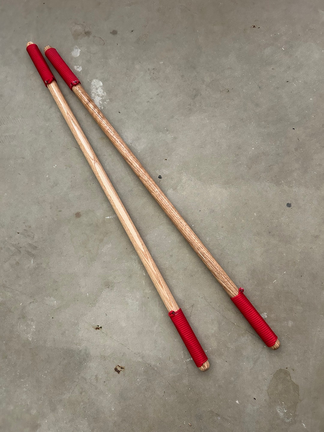 Handmade Pair of Hanbo Escrima Fighting Sticks 36 Inches Oak Cord ...