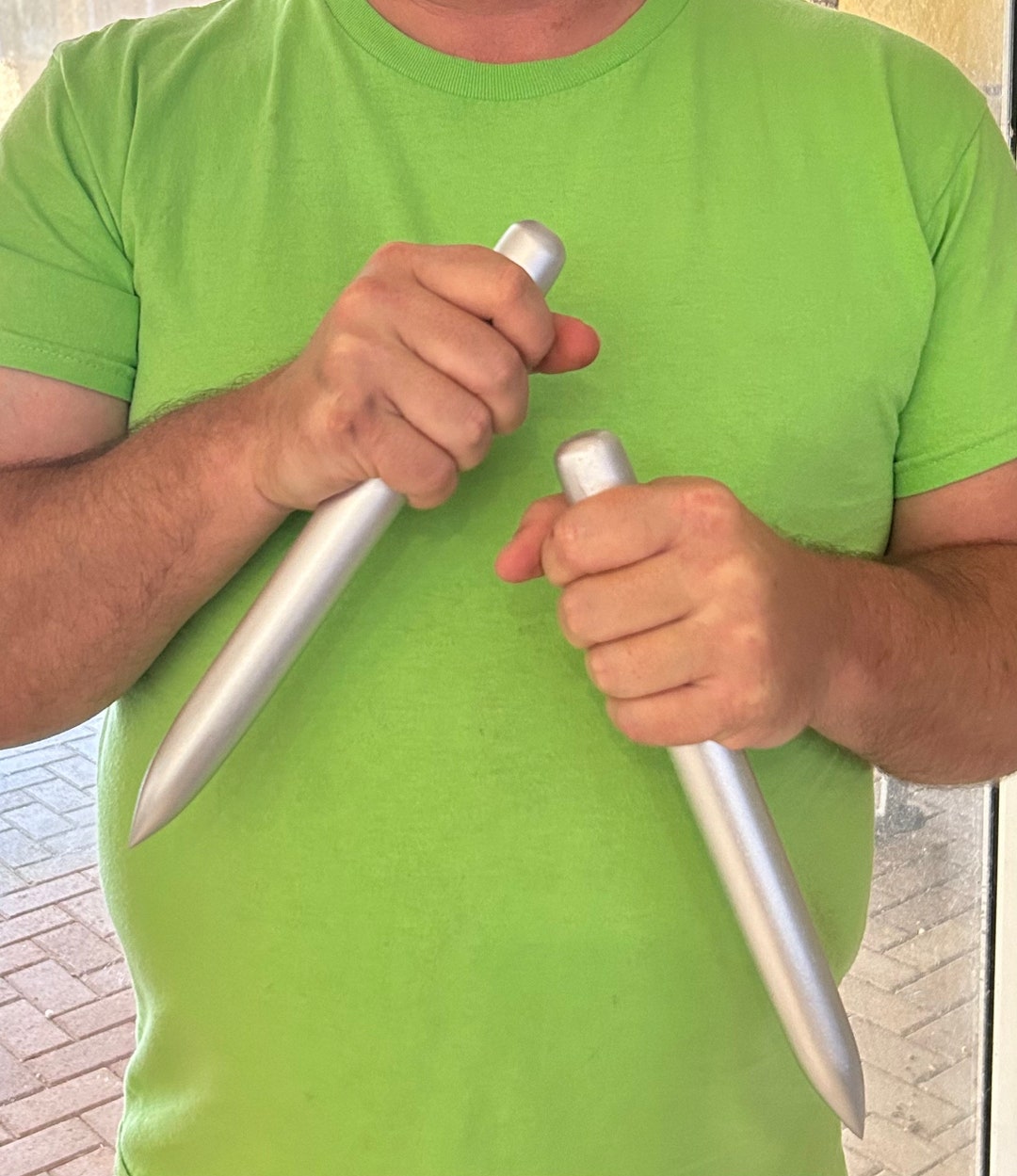 Blade the Vampire Hunter Slayer Stakes Set of 2 Chrome Painted Maple 11 ...