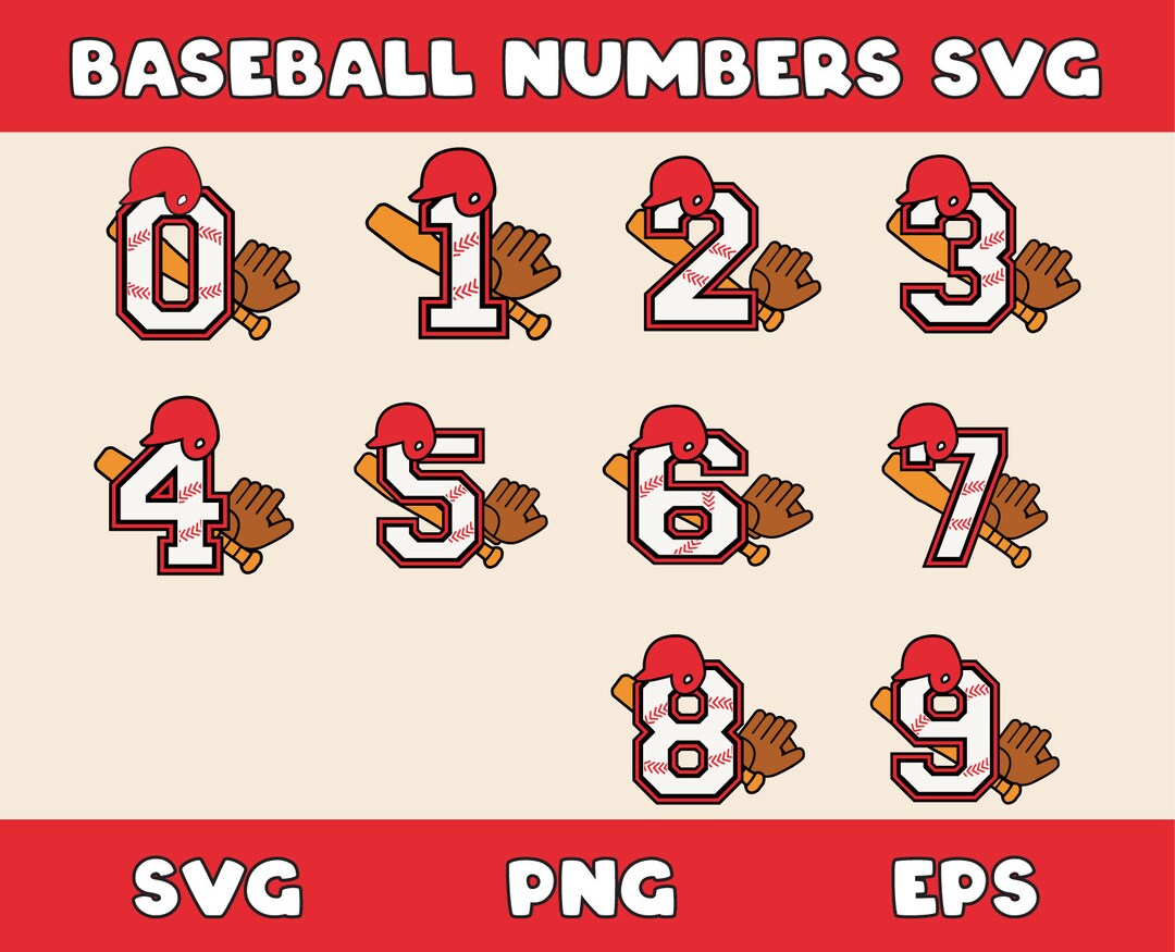 Baseball Number Svg ,number,font,letter,softball,sports,silhouette ...