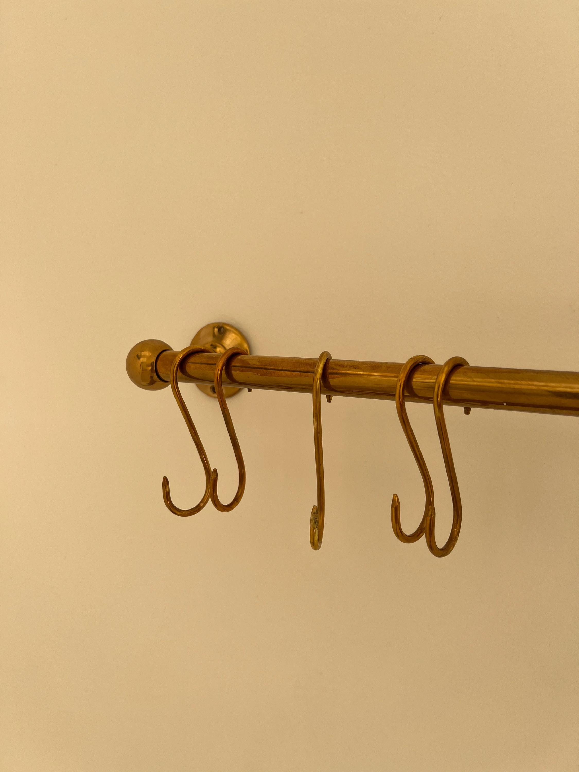 Unlacquered Brass Pot Rail, Kitchen Organizer, Hanging Pot and Pan ...