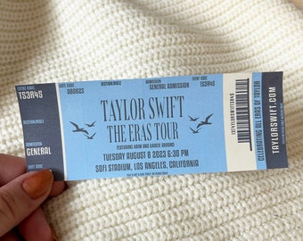 Personalized Taylor Swift Eras Tour Commemorative Ticket, Taylor Swift ...