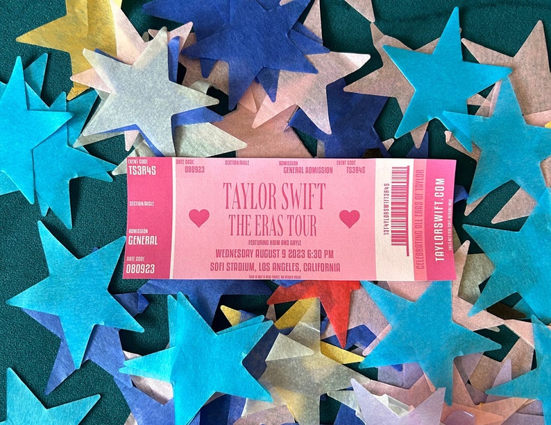 Personalized Taylor Swift Eras Tour Commemorative Ticket, Taylor Swift ...