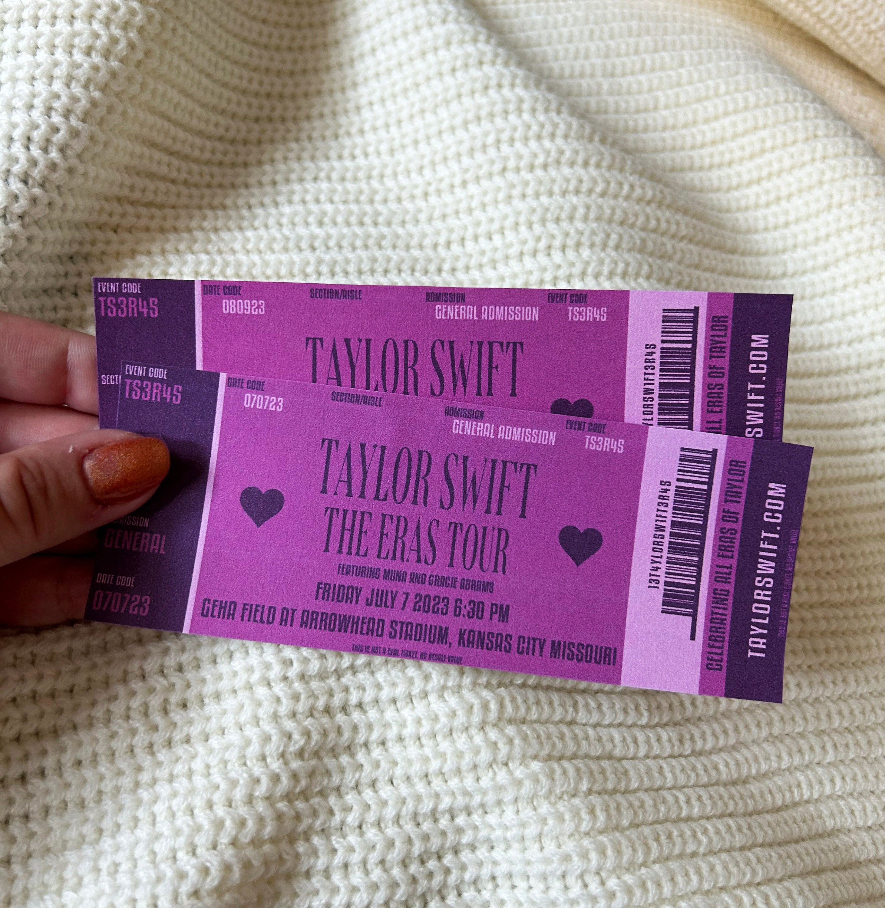 Personalized Taylor Swift Eras Tour Commemorative Ticket Taylor Swift