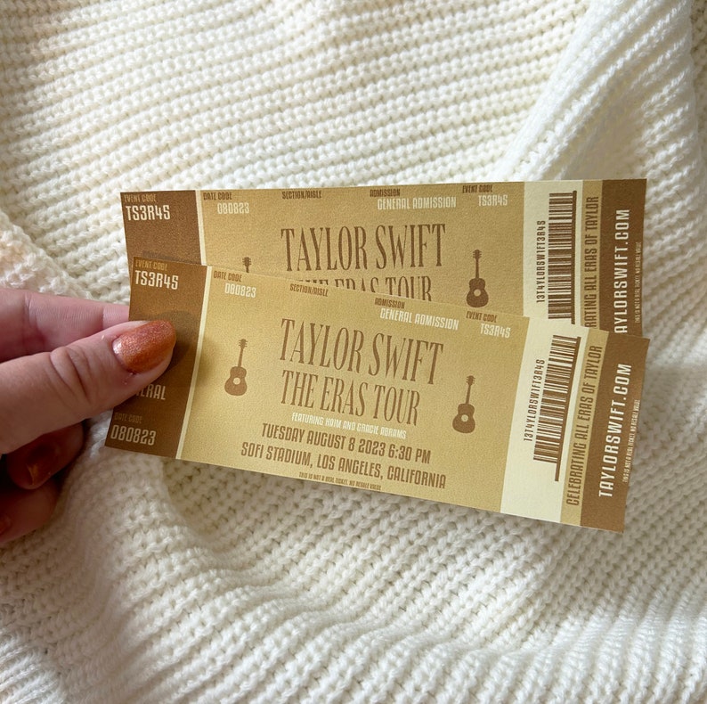 Personalized Taylor Swift Eras Tour Commemorative Ticket, Taylor Swift ...