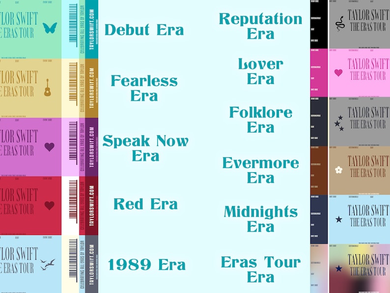 Taylor Swift Eras Tour Editable Ticket Canva Template Bundle