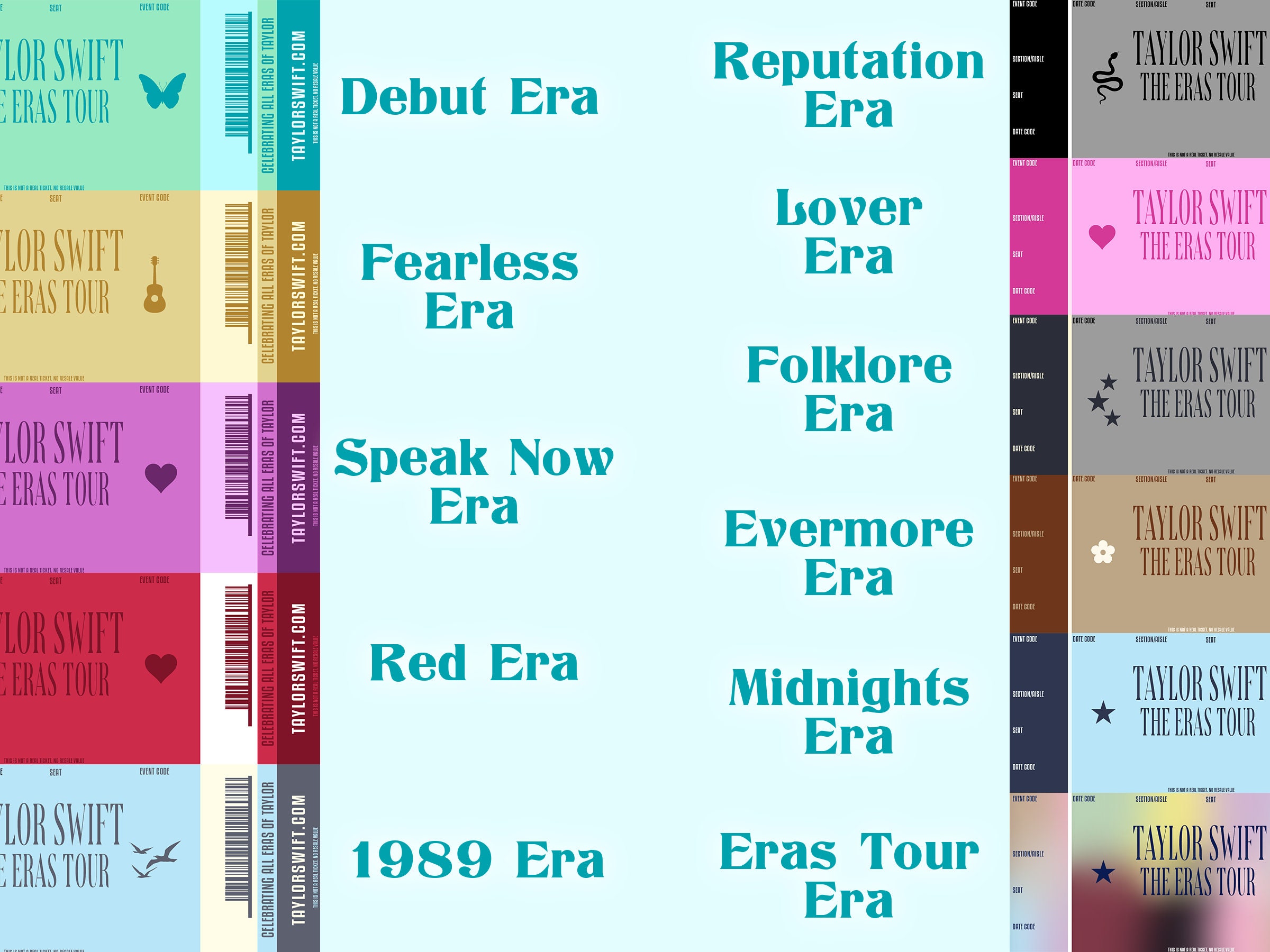 Taylor Swift Eras Tour Editable Ticket Canva Template Bundle ...