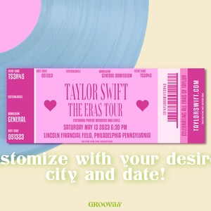Personalized Taylor Swift Eras Tour Commemorative Ticket, Taylor Swift ...