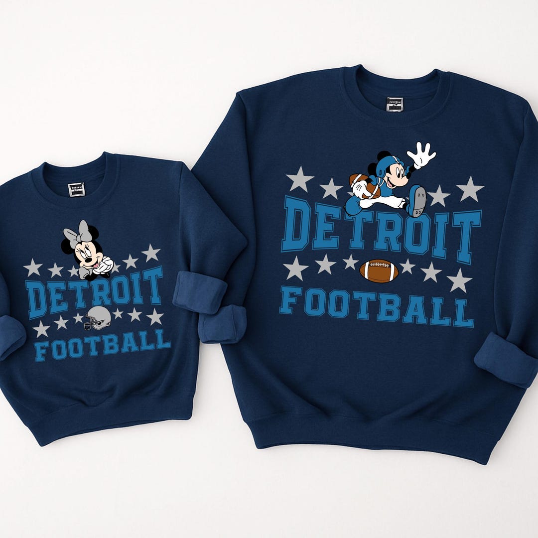Mickey Minnie Detroit Football Game Day Shirt and Sweatshirt - Etsy