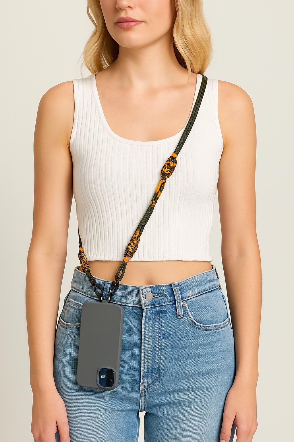 Handmade Crossbody Phone Strap, Multi Color Phone Lanyard, Boho Cross ...