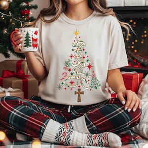 Jesus Christmas Tree Script Holiday Christian Shirt or Sweatshirt ...