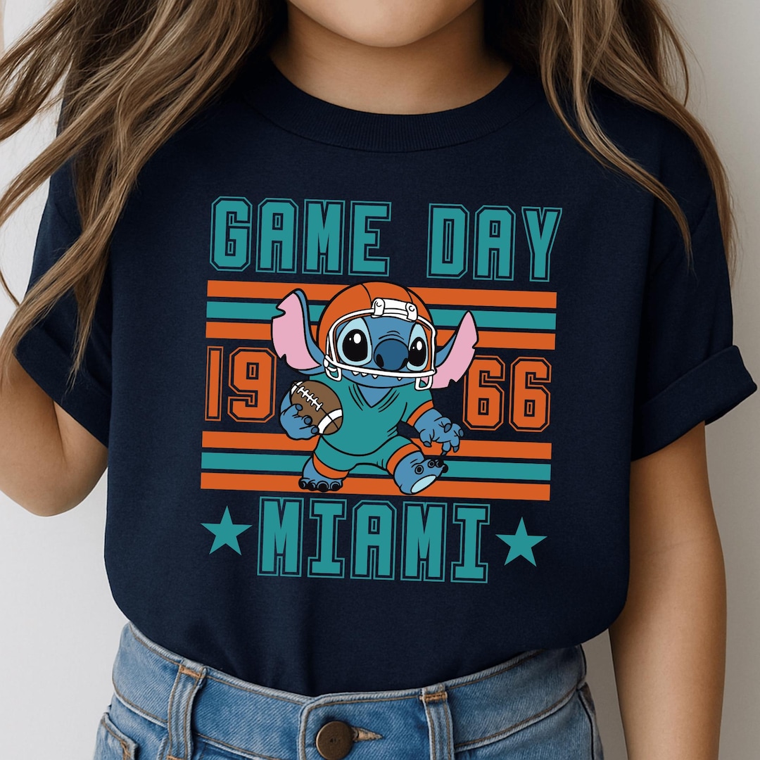 Stitch Miami Kids Football Shirt, Stitch Miami Game Day Shirt, Cute ...
