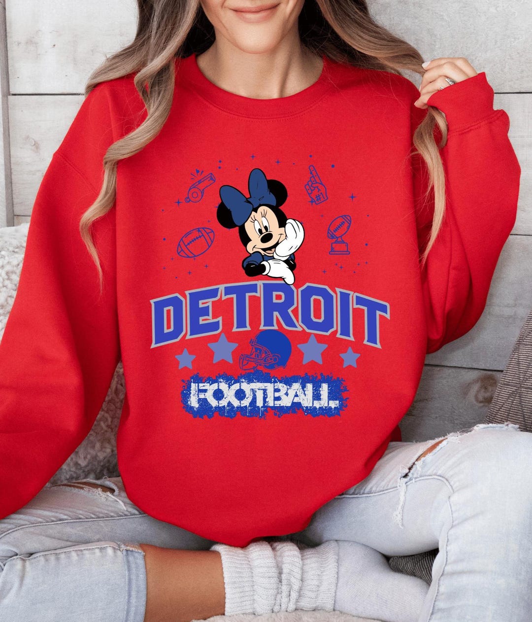 Detroit Minnie Football Shirt and Sweatshirt – Game Day Shirt for Women ...