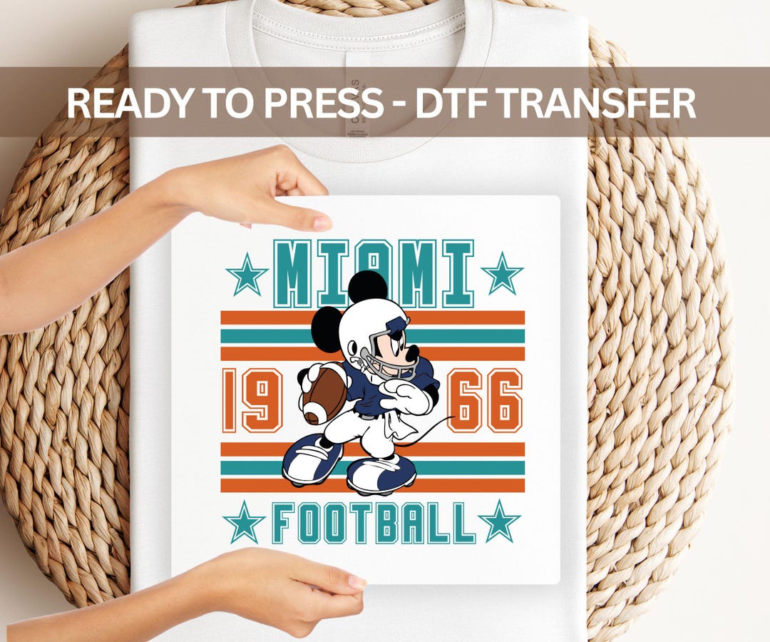 Miami Football DTF Transfer | Ready to Press Heat Transfer | Vintage ...