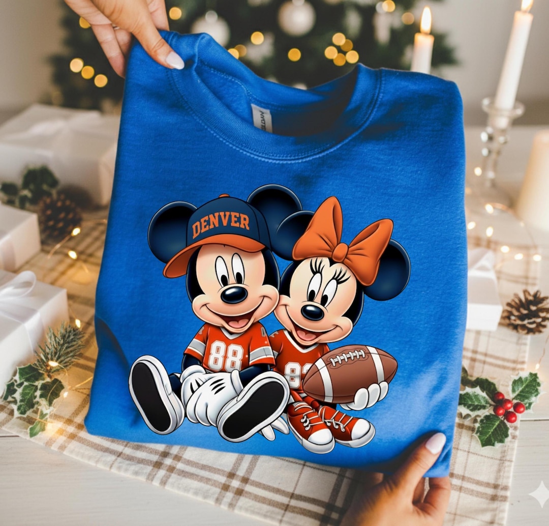 Denver Football Shirt or Sweatshirt, Mickey and Minnie Game Day Tee ...