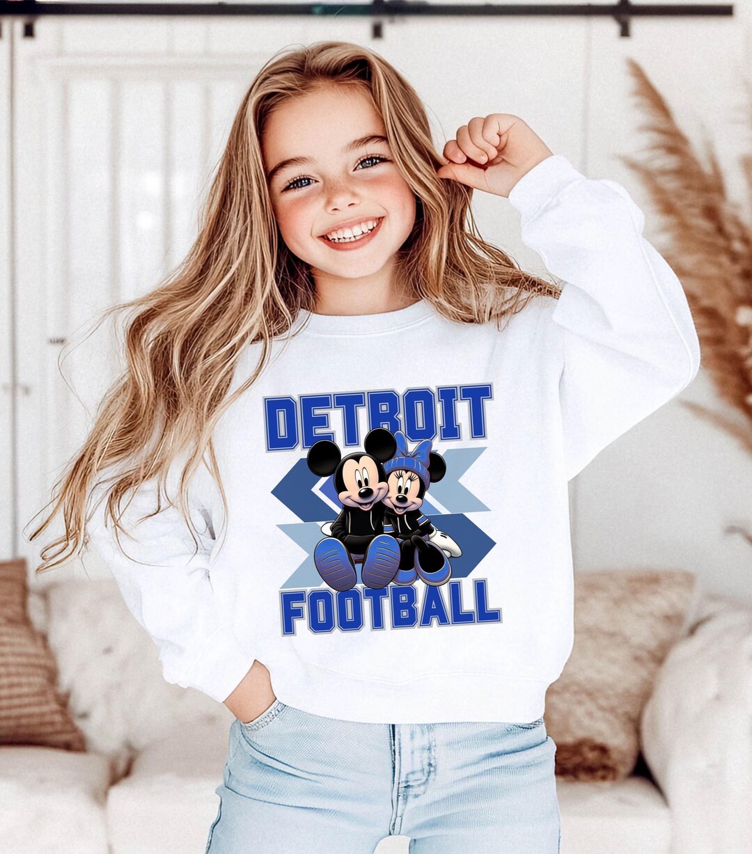 Mickey Minnie Detroit Football Sweatshirt and Hoodie, Matching Family ...