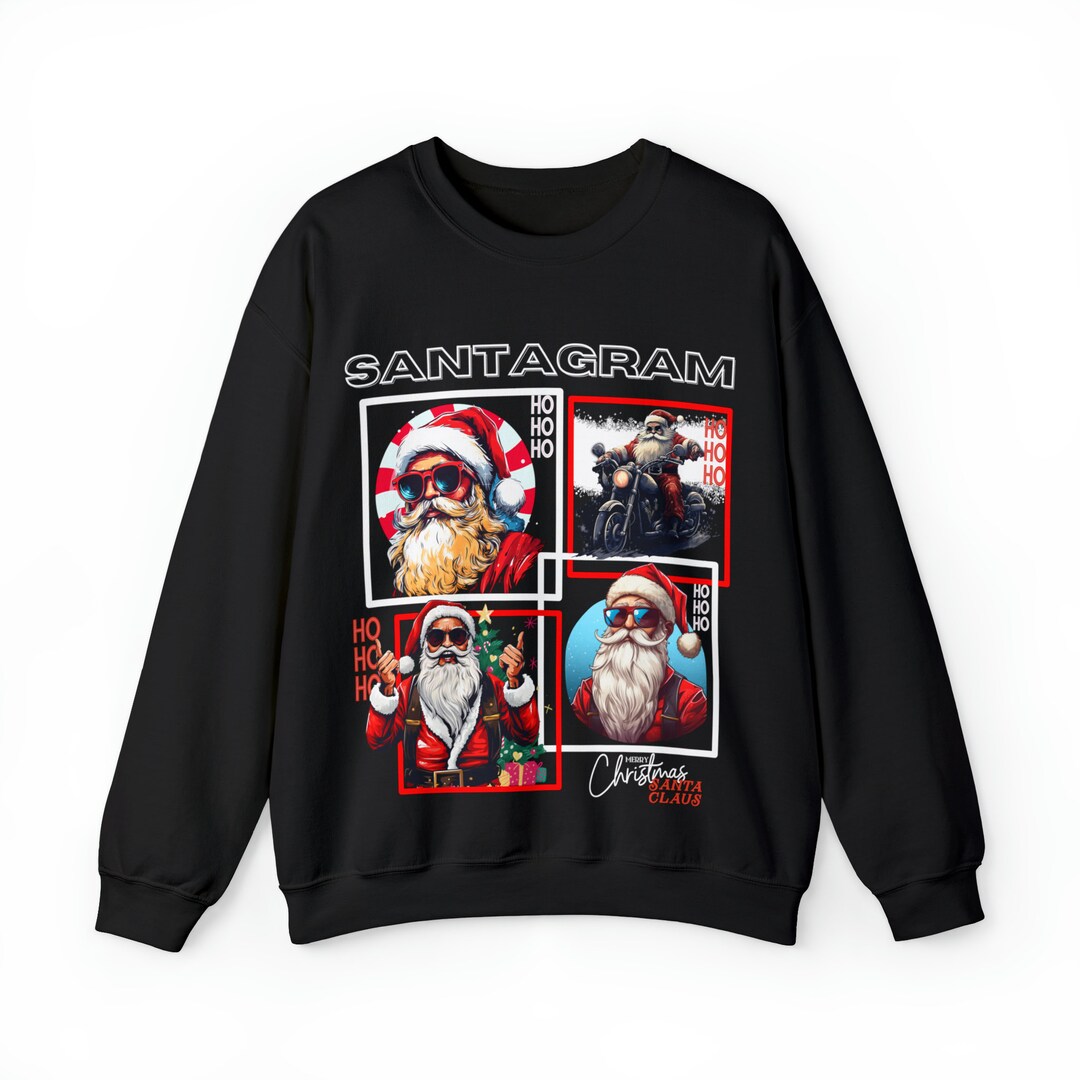 Santa Claus Santagram Sweatshirt: Ho Ho Ho With an Artistic - Etsy