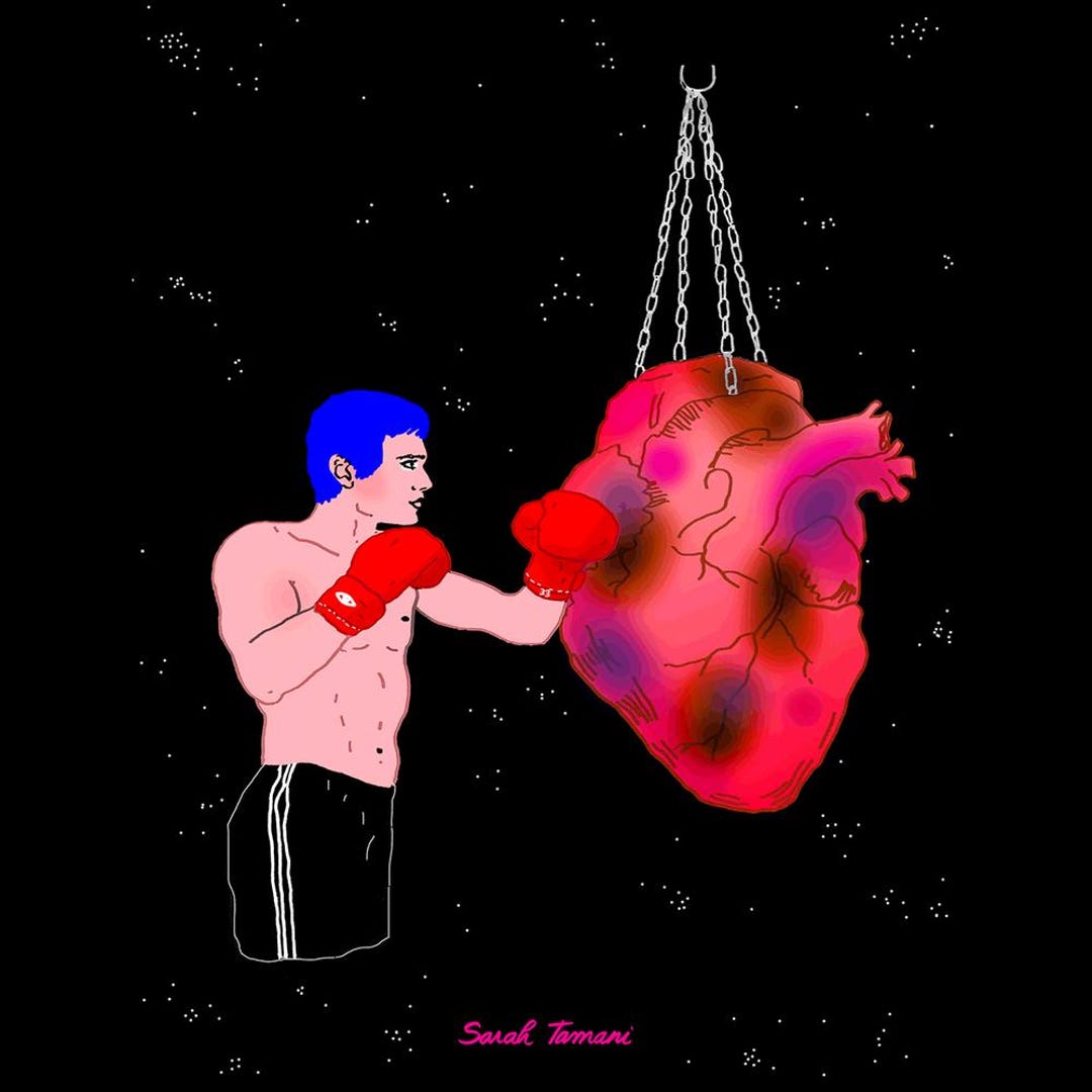 Punching Heart Art Print by Sarah Tamani - Etsy