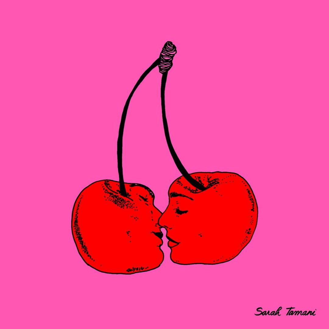 Chérie Cherry Art Print – Fruit Illustration by Sarah Tamani - Etsy