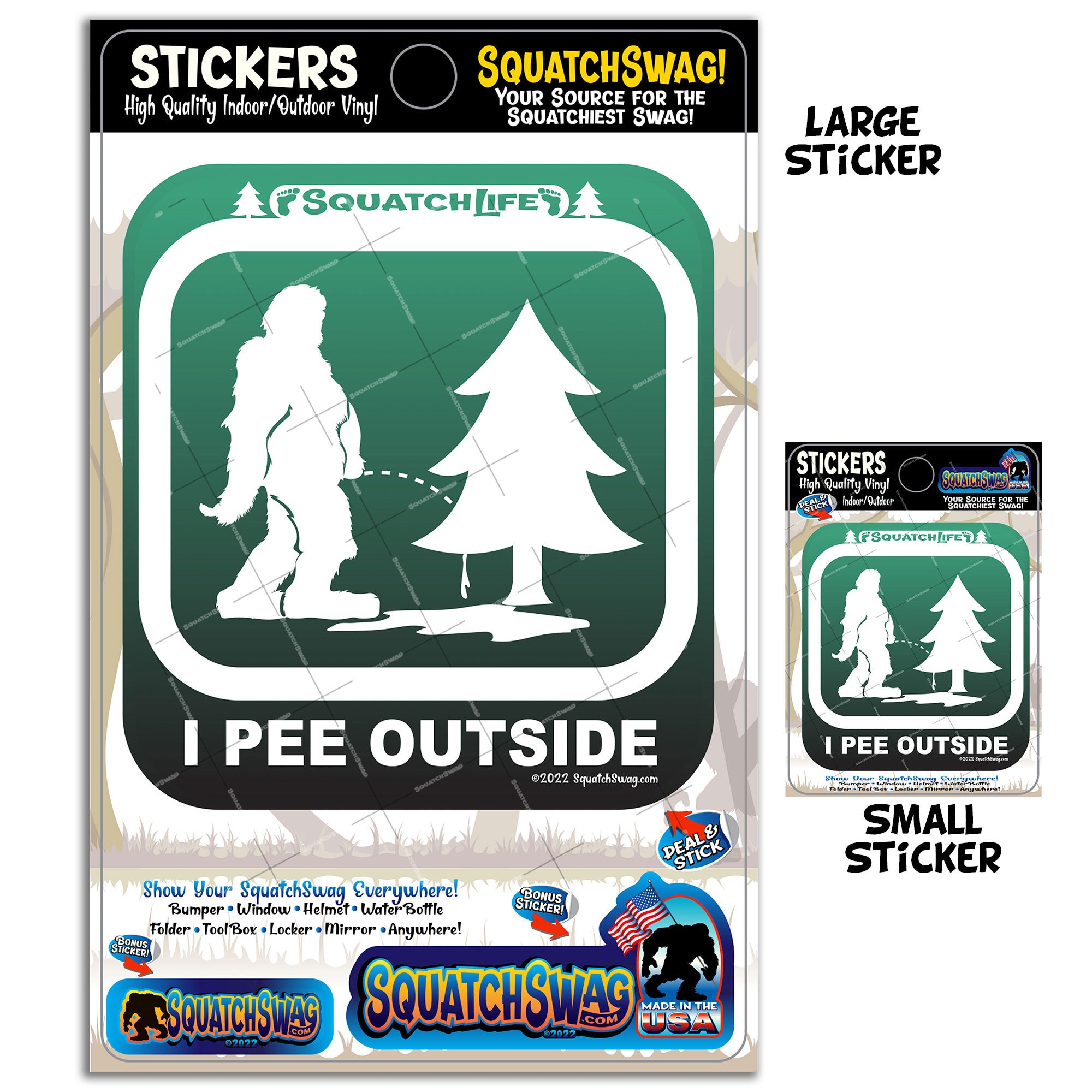 I Pee Outside Bigfoot, Sasquatch Sticker by Squatchswag - Etsy