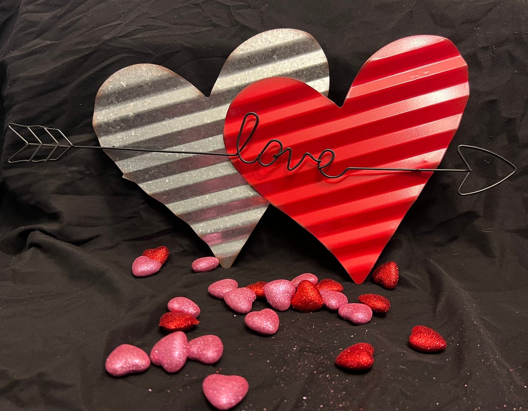 Two Hearts, One Love Sign, love Sign, Rustic Heart Sign, Valentine's ...