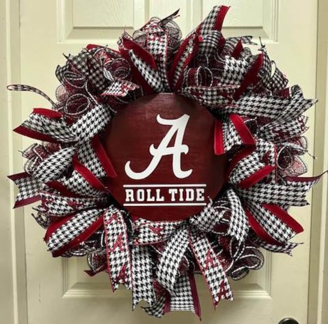 Alabama Crimson Tide Wreath, Crimson Tide, Roll Tide, Wreath, Door ...