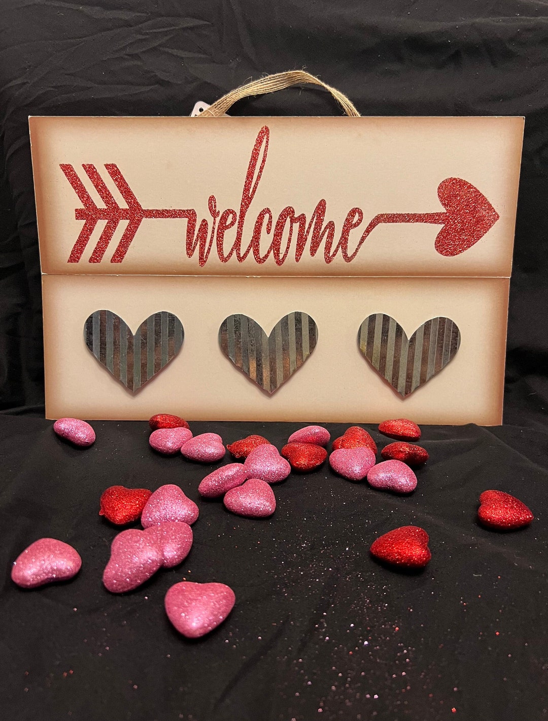 2 Piece Welcome Sign, welcome Sign, Valentine's Day Door Hanger ...