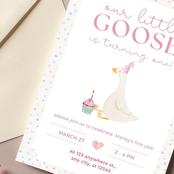 Silly Goose Birthday Party Invitation, Custom Birthday Invitation ...