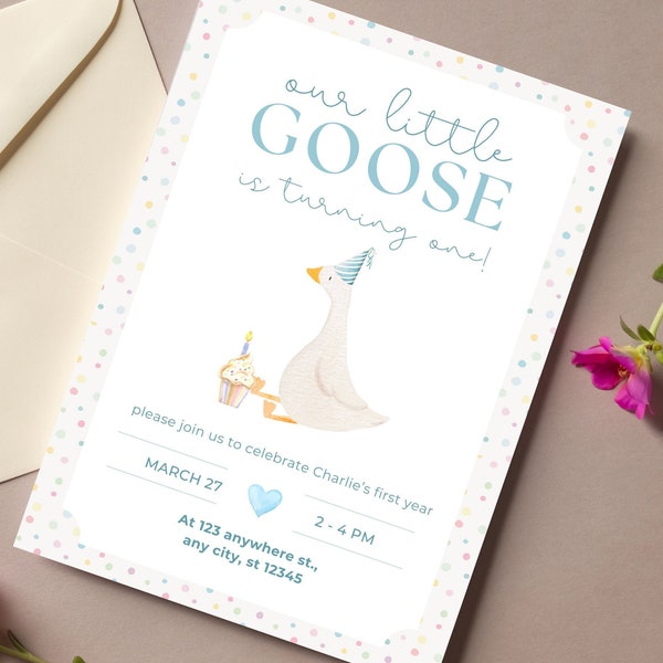Goose Birthday Invitations - Etsy