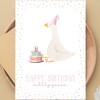 Silly Goose Birthday Card Pink, Silly Goose Birthday Watercolor Goose ...