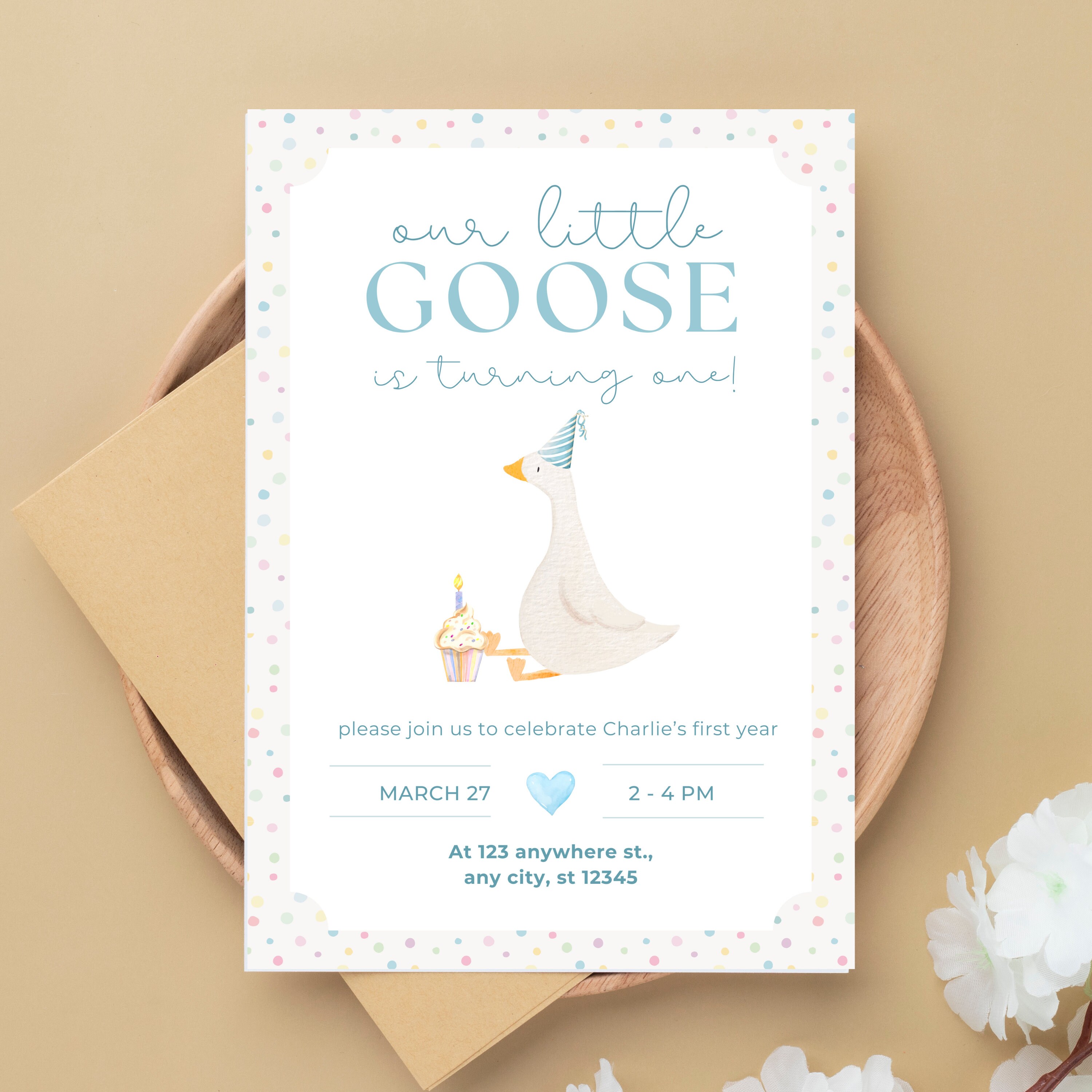 Silly Goose Birthday Party Invitation, Custom Birthday Invitation ...