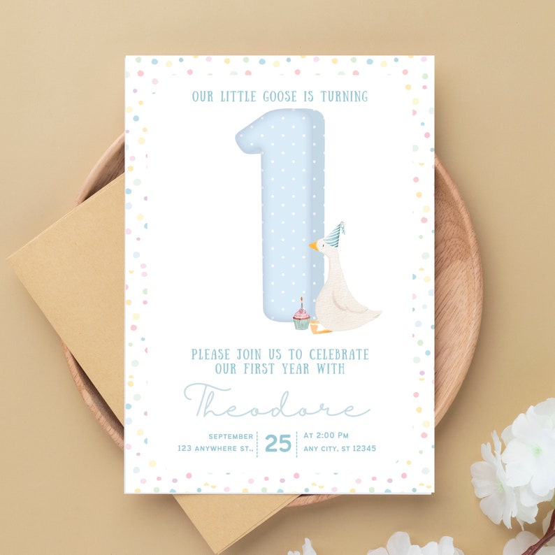 Silly Goose Birthday Party Invitation, Custom Birthday Invitation ...