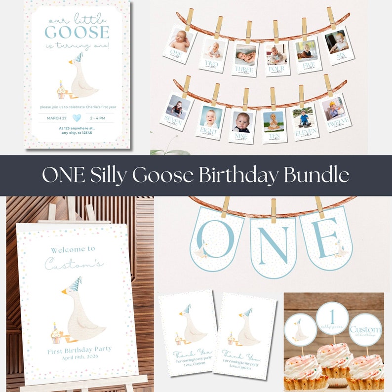 One Silly Goose Cupcake Toppers - Etsy