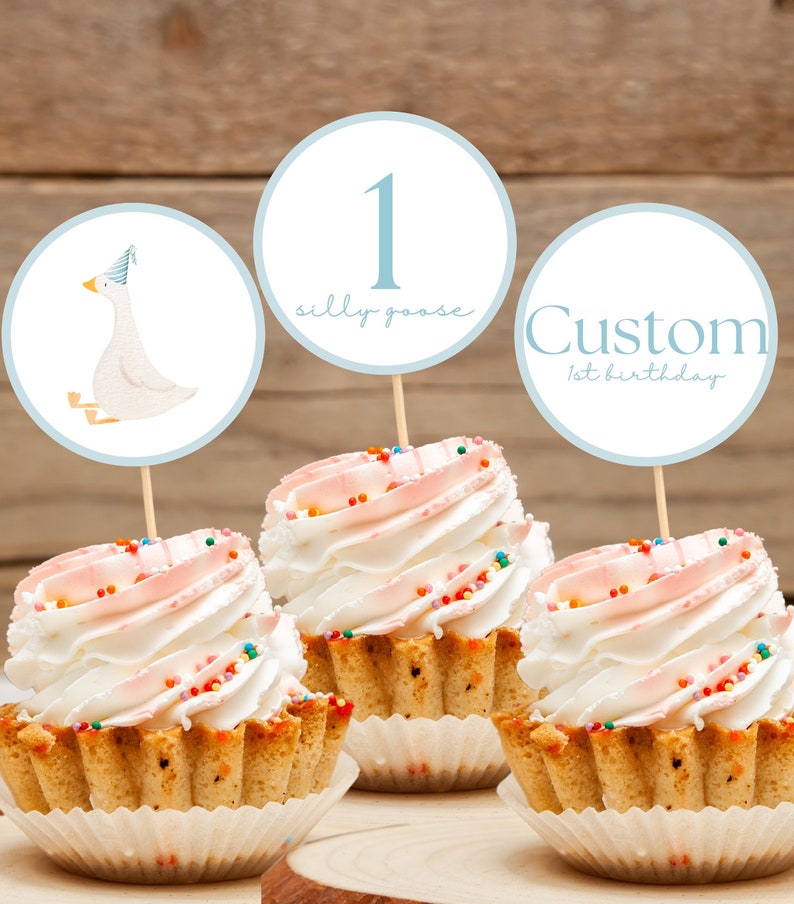 One Silly Goose Cupcake Toppers - Etsy
