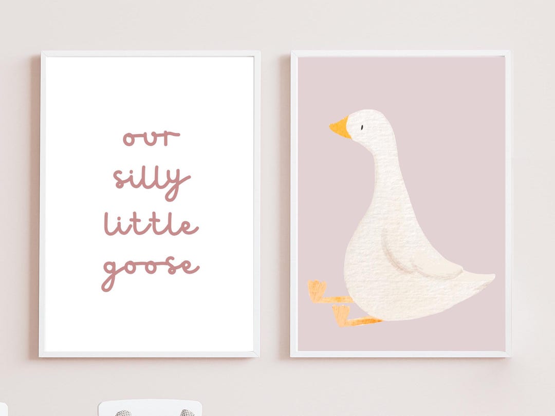 Our Silly Little Goose Wall Art, Goose Nursery Decor, Earth Tone ...
