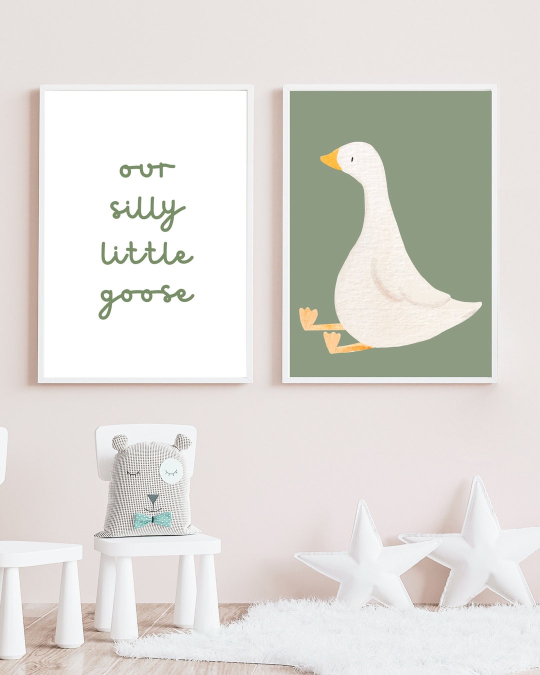 Our Silly Little Goose Wall Art, Goose Nursery Decor, Earth Tone ...