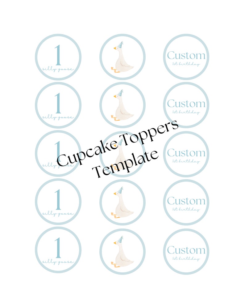 One Silly Goose Cupcake Toppers - Etsy