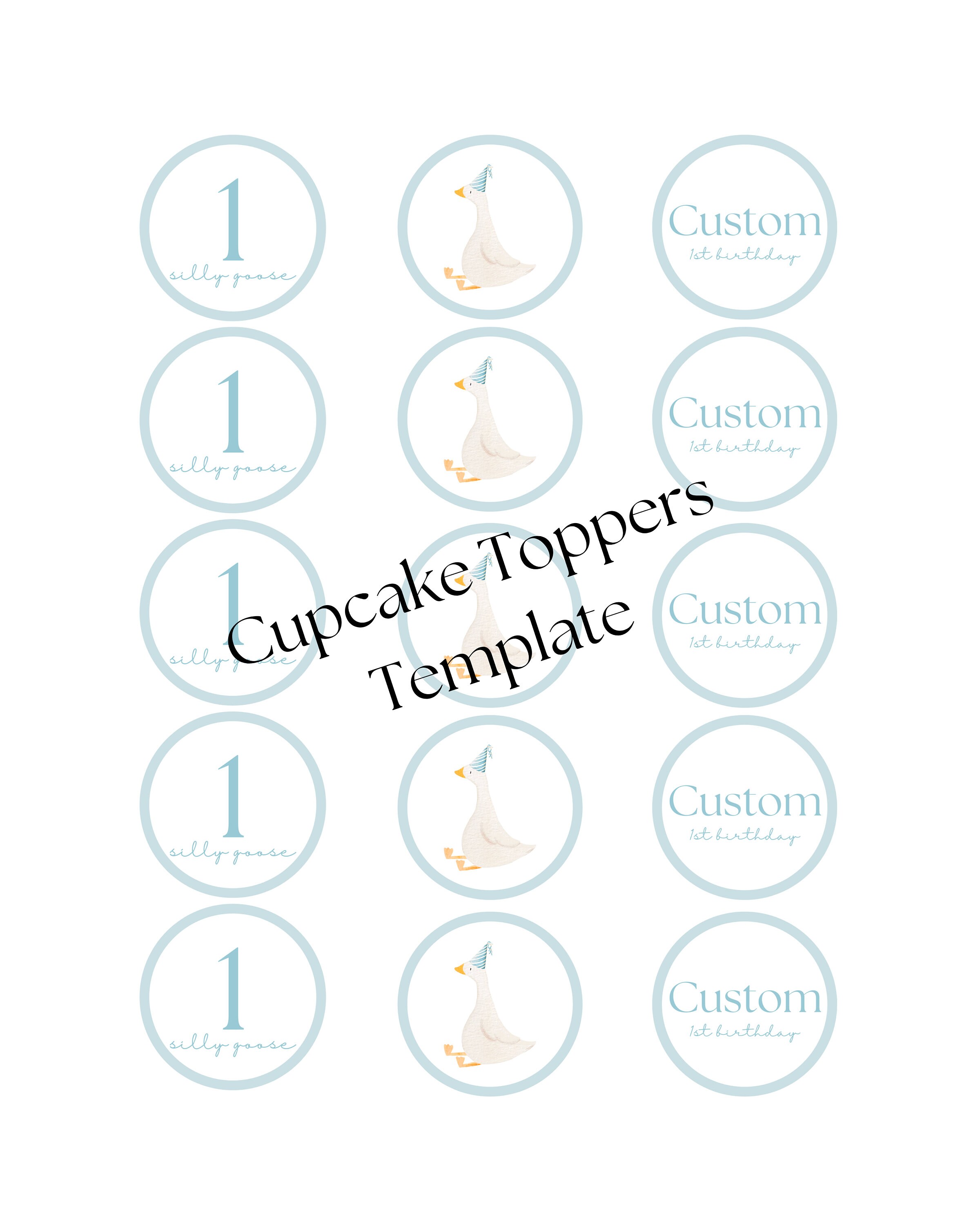 One Silly Goose Cupcake Toppers - Etsy