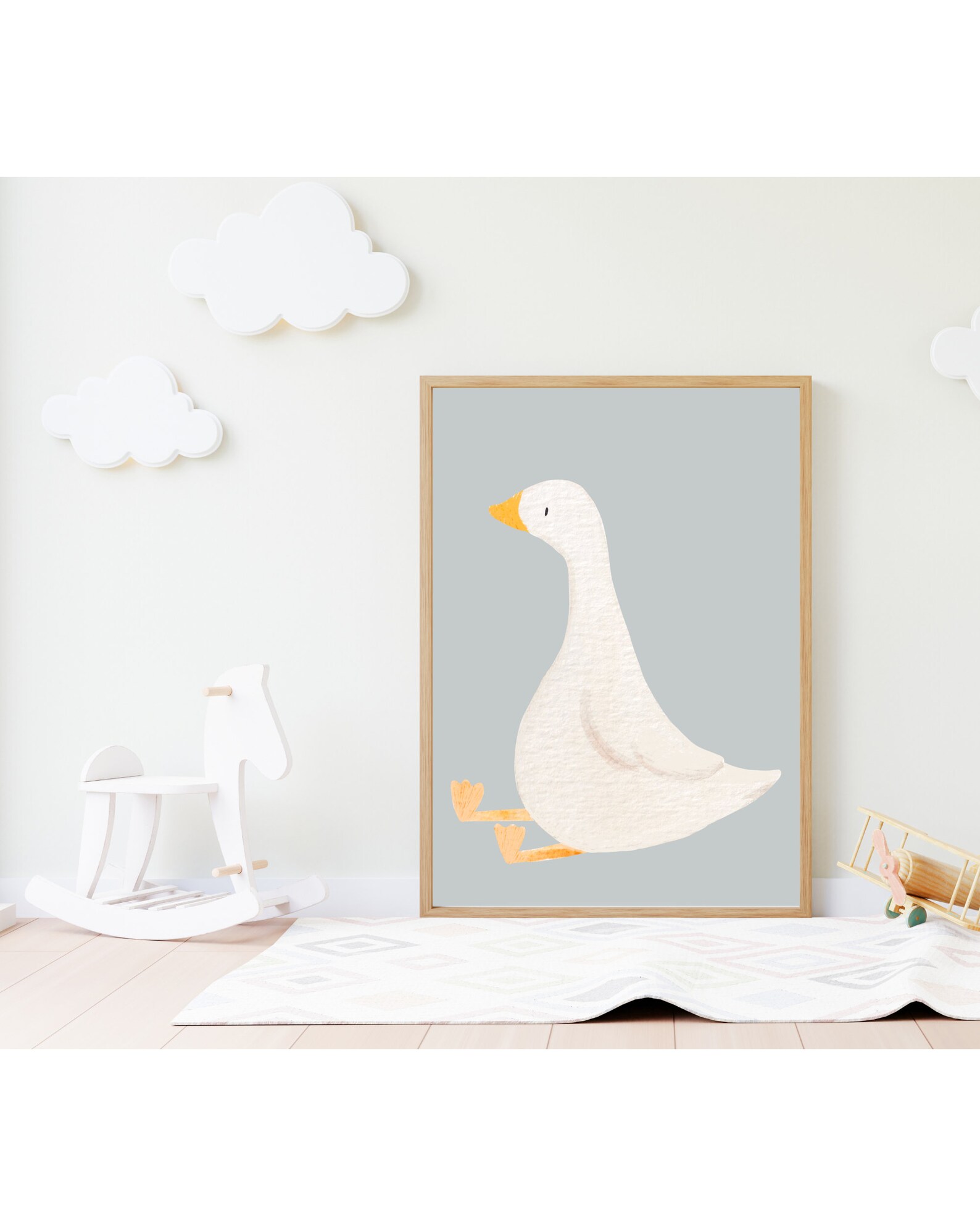Silly Goose Wall Art, Goose Nursery Decor, Earth Tone Nursery Prints ...