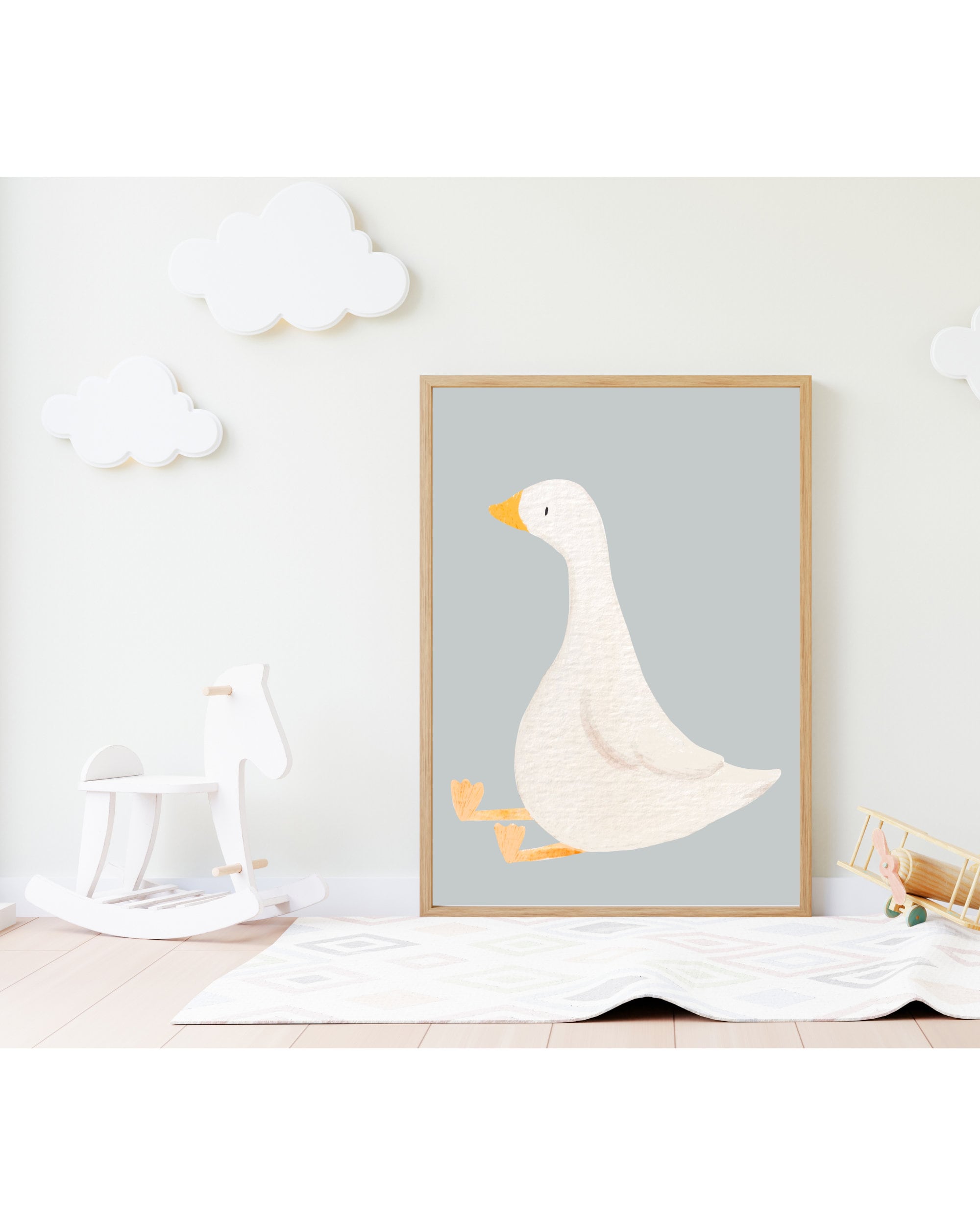 Silly Goose Wall Art, Goose Nursery Decor, Earth Tone Nursery Prints ...