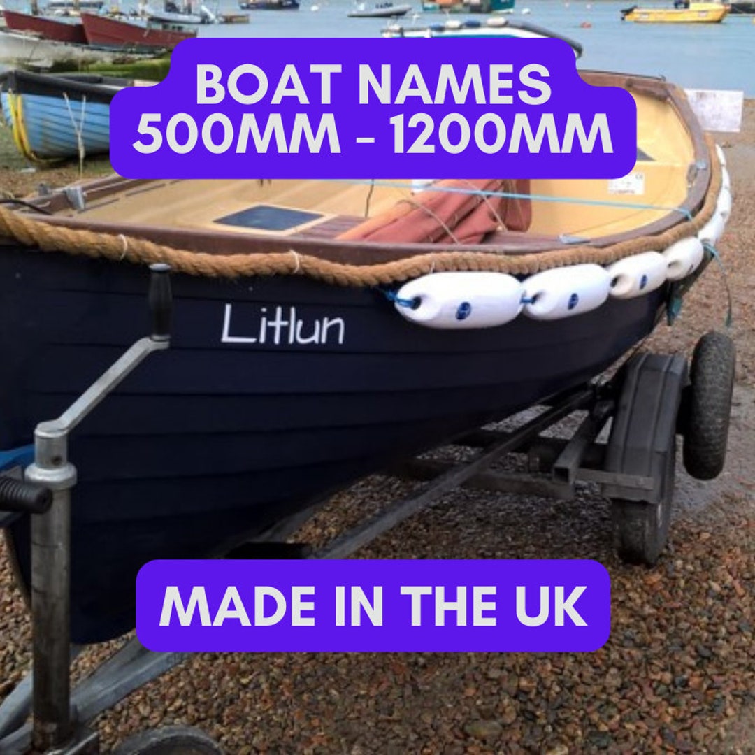 Custom Boat Name Sticker - Marine Grade Vinyl, Lots of Colours & Fonts ...