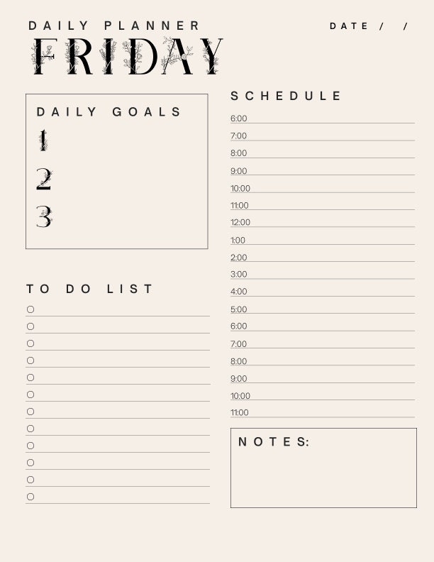 That Girl Daily Planner Printable Daily Planner Elegant - Etsy